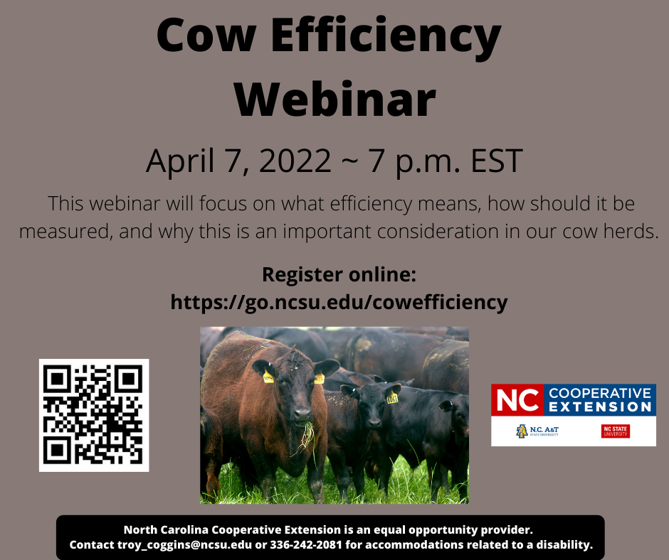 Cow Efficiency Webinar | NC State Extension