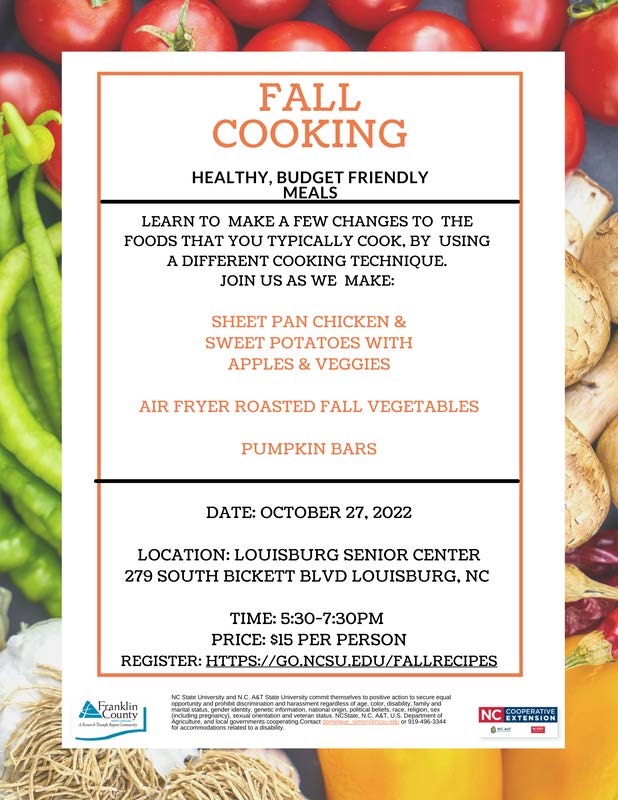 Fall Cooking Class-Using Different Techniques | N.C. Cooperative Extension