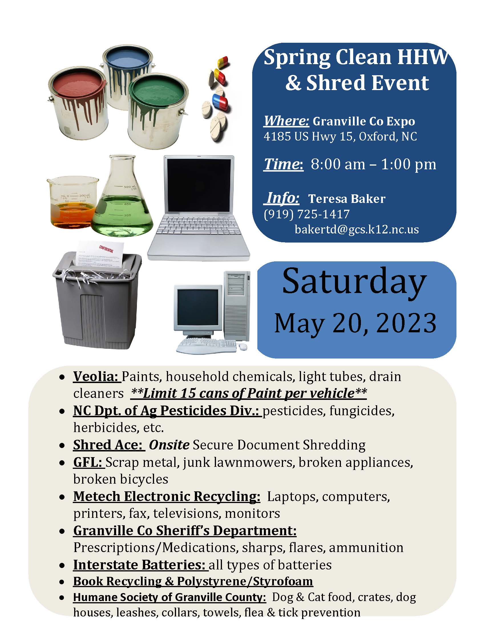 Spring Clean HHW & Shred Event | N.C. Cooperative Extension