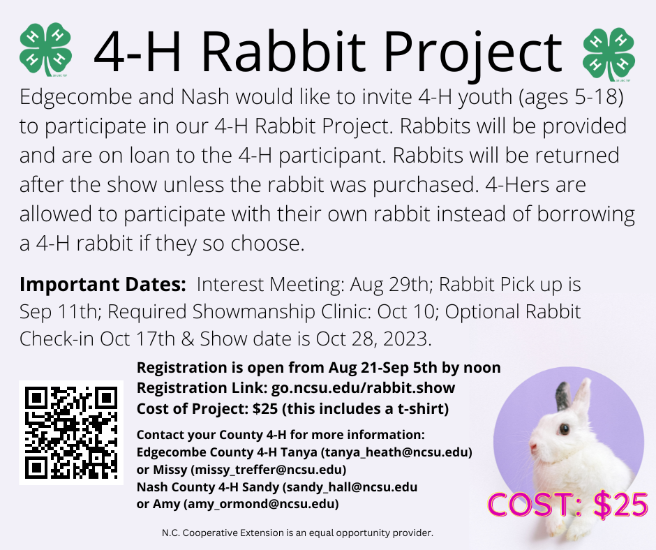 2023 4-H Rabbit Project | N.C. Cooperative Extension