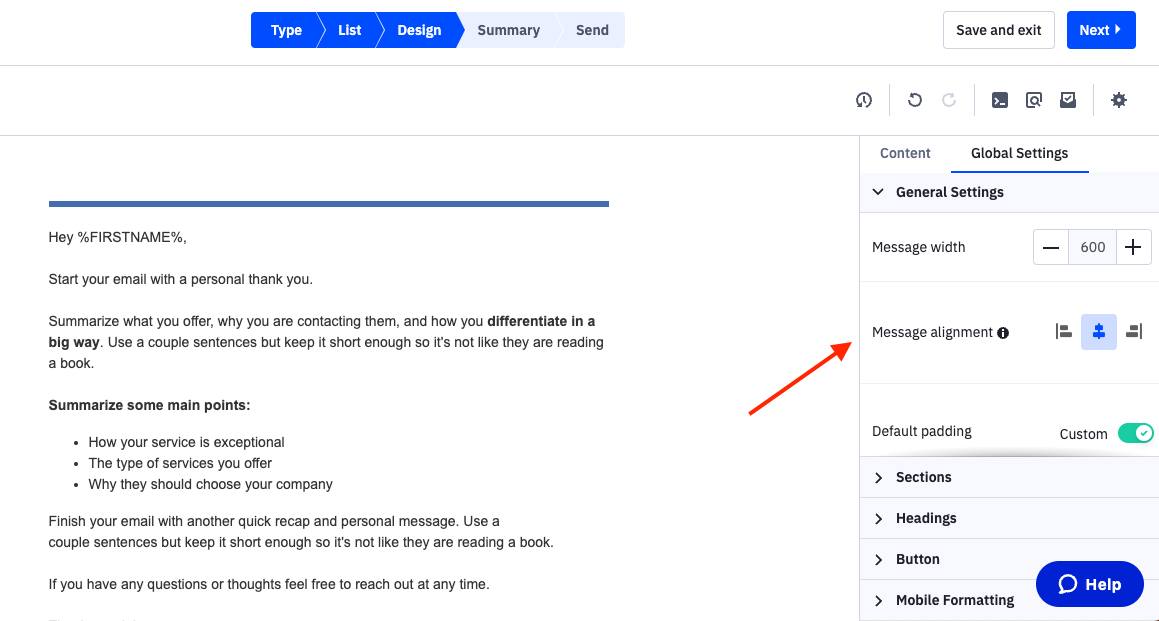 Customizable Email Alignment in ActiveCampaign | NC State Extension