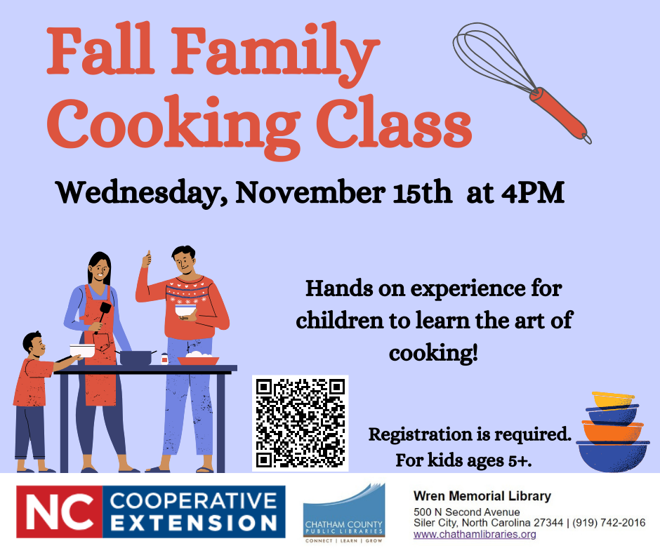 Fall Cooking Class for Kids at Wren Memorial Library | N.C. Cooperative ...