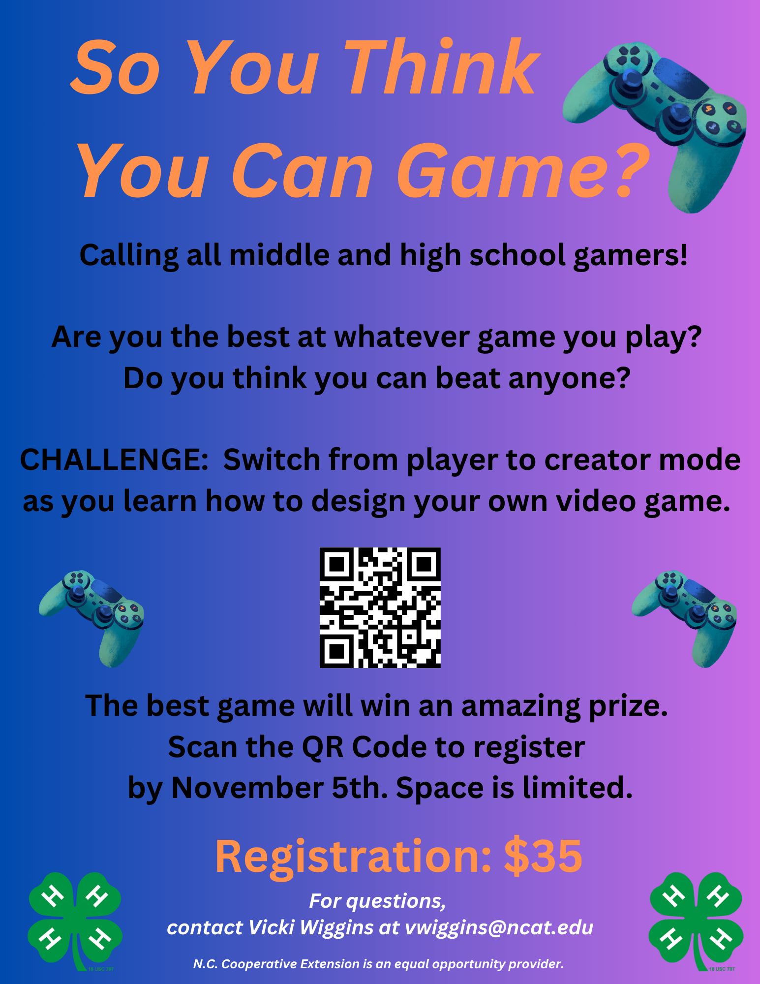 4-H Video Game Design Competition | N.C. Cooperative Extension