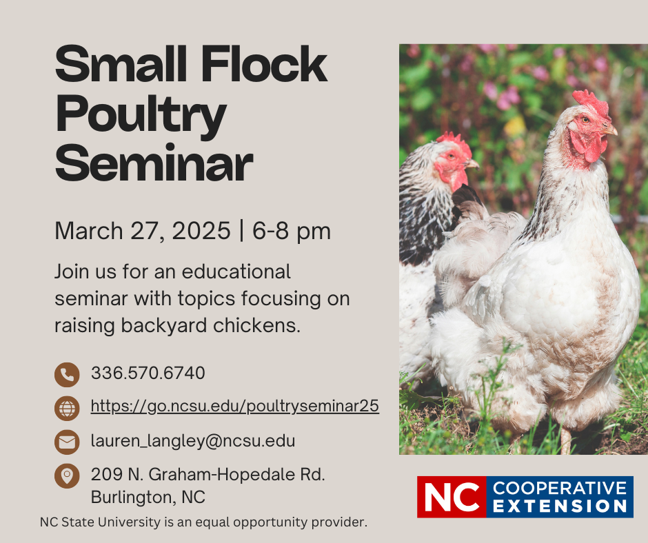 Small Flock Poultry Seminar | N.C. Cooperative Extension