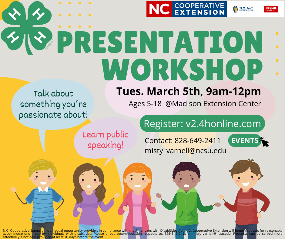 4-H Presentation Workshop | N.C. Cooperative Extension
