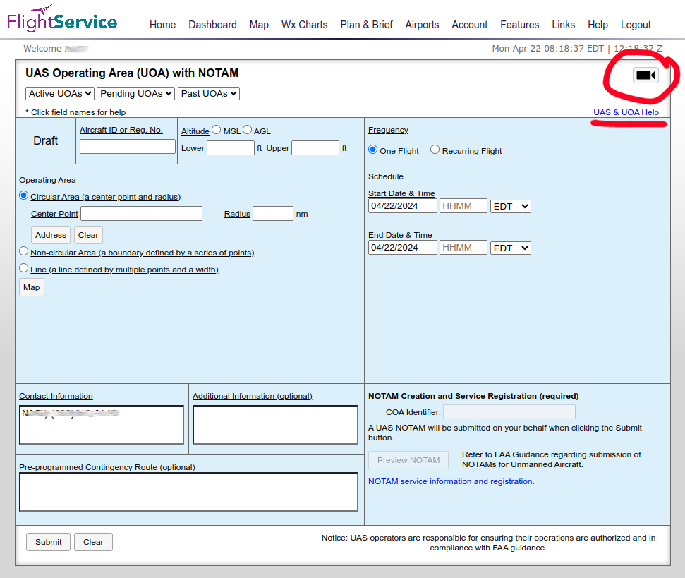 UAV Application Protocols: Filing NOTAMs with the FAA | N.C ...