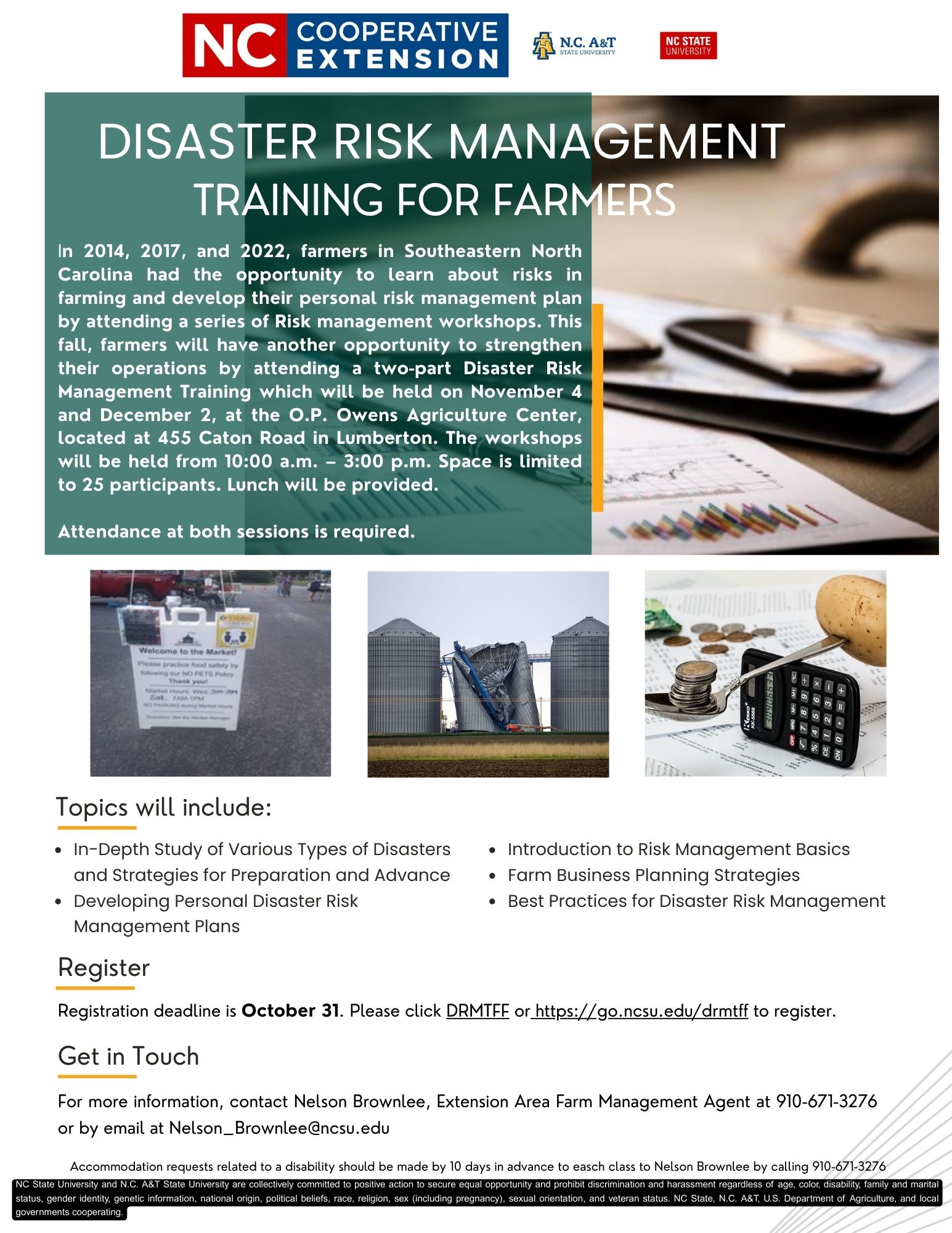 Disaster Risk Management Training for Farmers | N.C. Cooperative Extension
